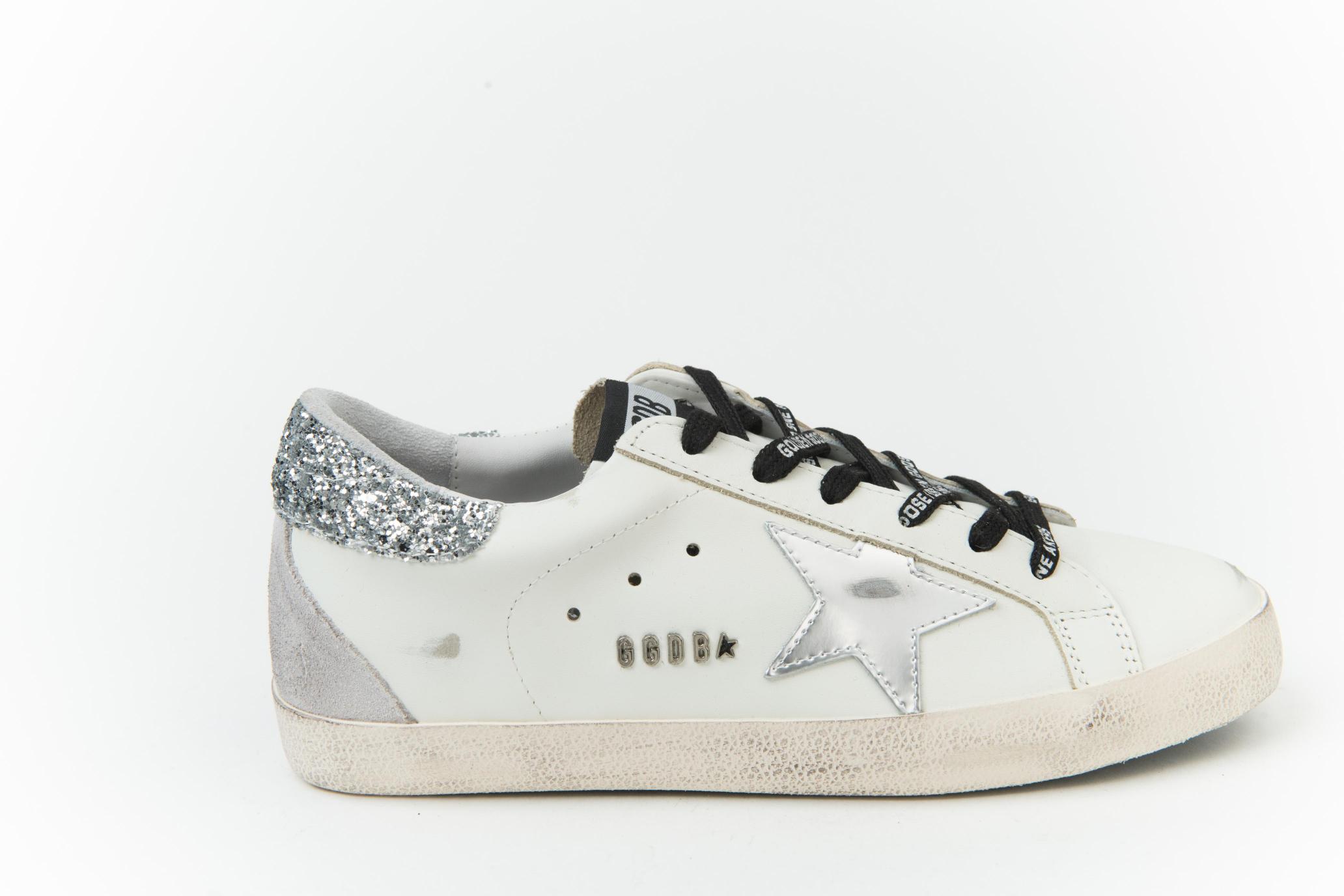Golden Goose White Sneakers with sparkling details. - Size.ge