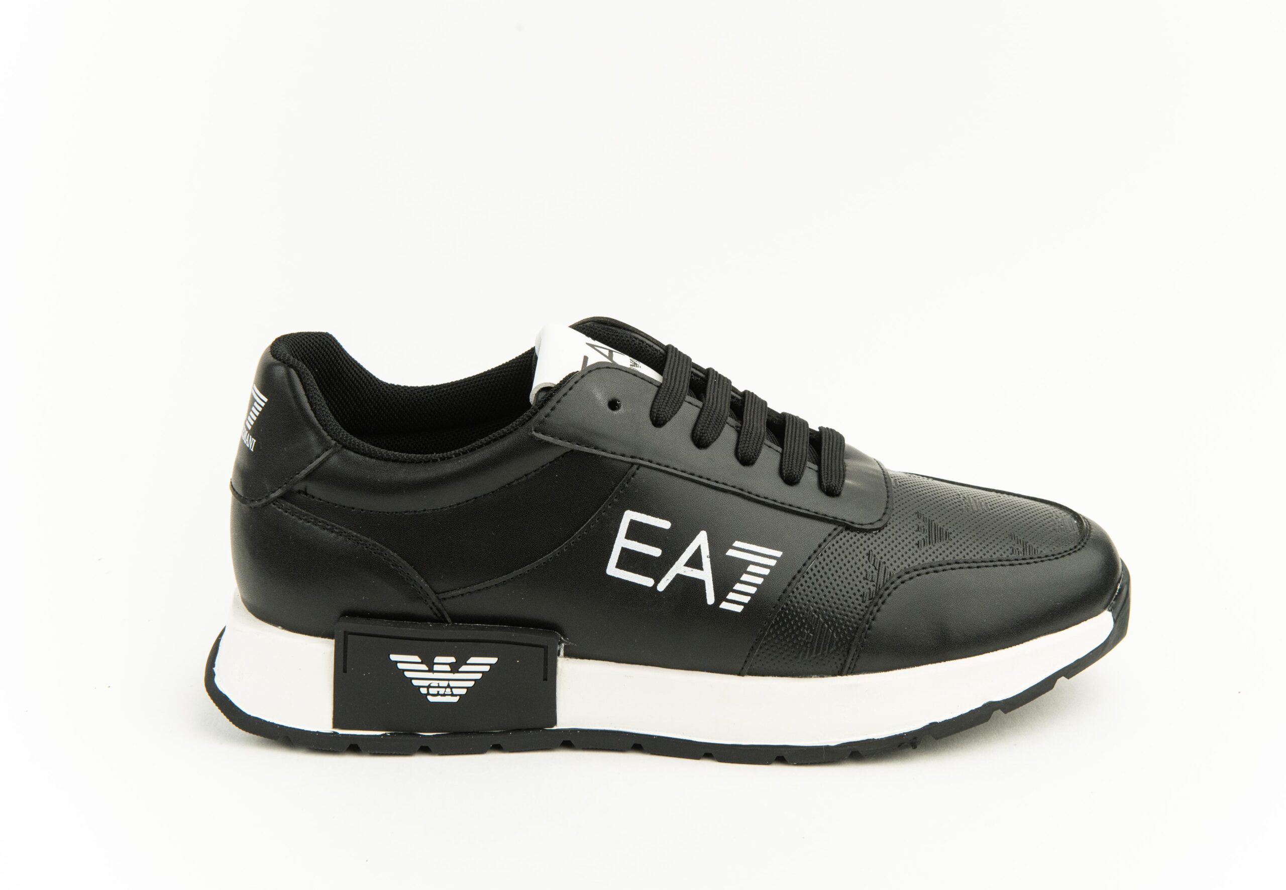 EA7- Black Leather Sneakers - Size.ge